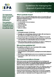 Managing rinsate and spray drift | EPA